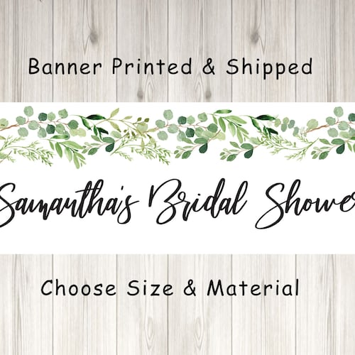 Bridal Shower Banner Greenery Leaf Bridal Shower Decorations | Etsy