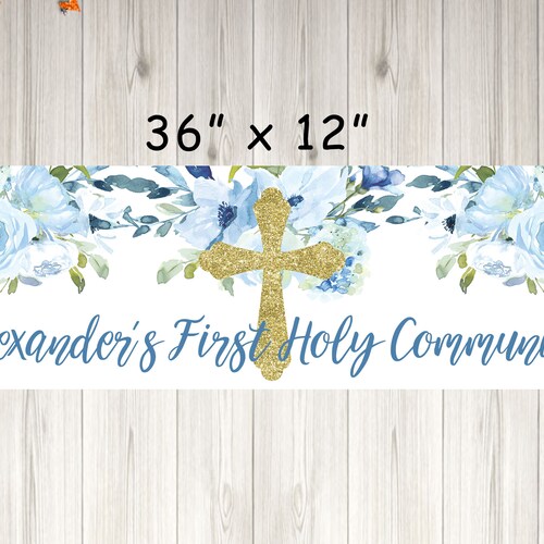 First Holy Communion Banner 1st Communion and Baptism Party - Etsy