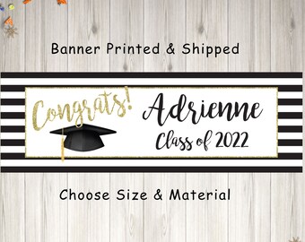 Congrats Grad Personalized Banner Class of 2022 High School - Etsy