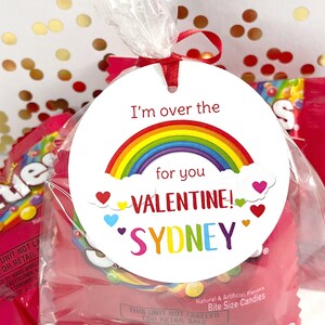 Valentine Tags for Kids Rainbow Skittles, School Valentines Day Cards ...