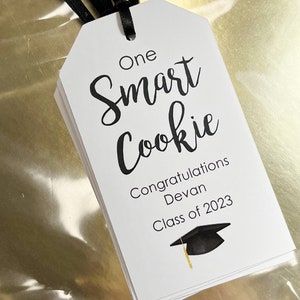 One Smart Cookie Graduation Tags Party Favor Tags Congrats Grad ...