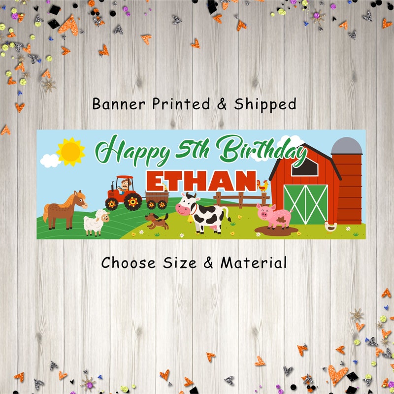 Farm Birthday Banner - Etsy