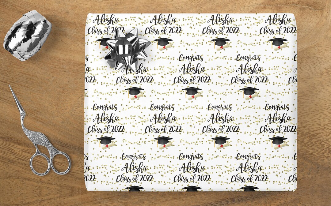 Graduation Wrapping Paper Class of 2024, Personalized Graduation Gift ...
