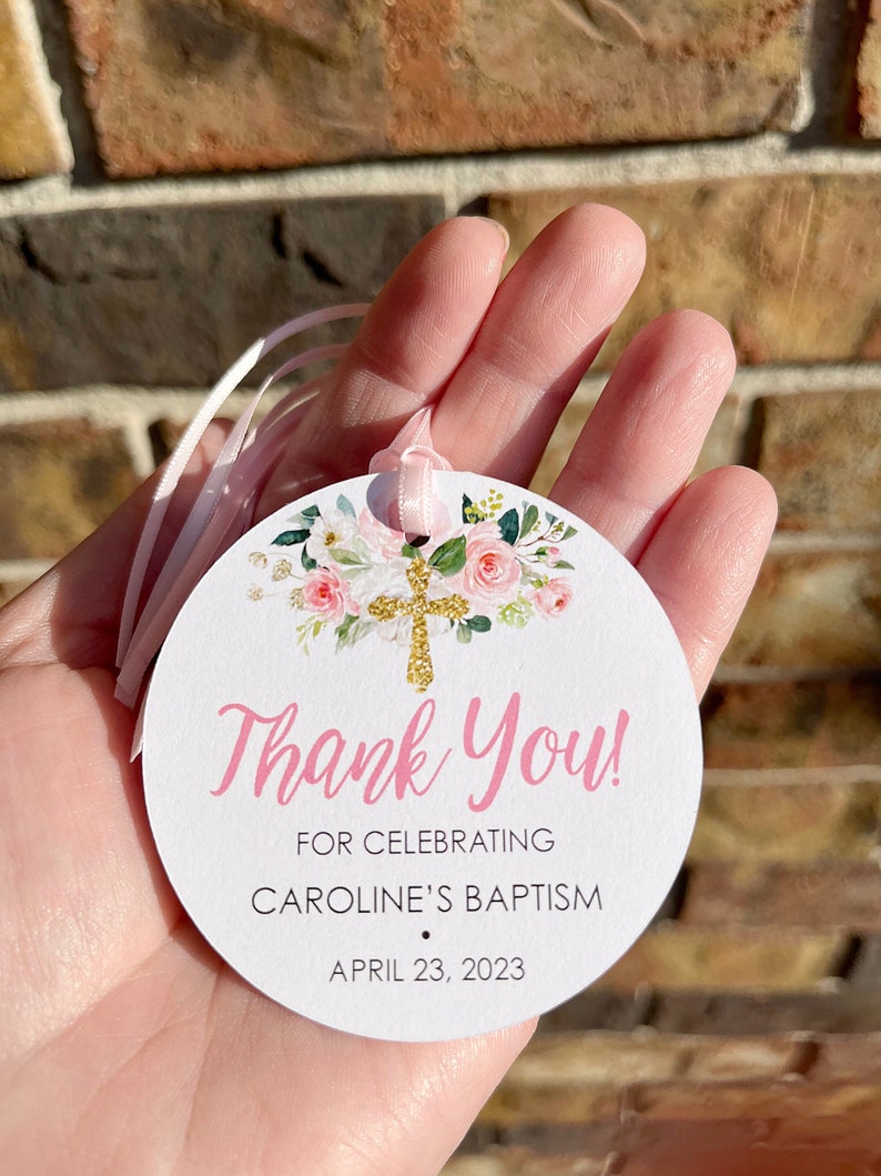 Baptism Favor Tags Girl First Holy Communion Favor Tags Thank You Tags ...