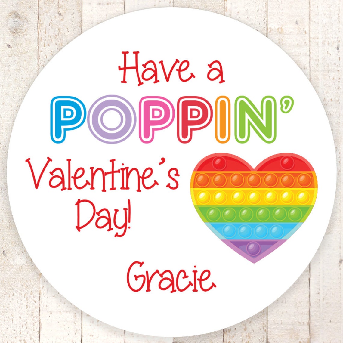 Pop It Valentines Day Stickers Kids Valentines Have A Poppin | Etsy