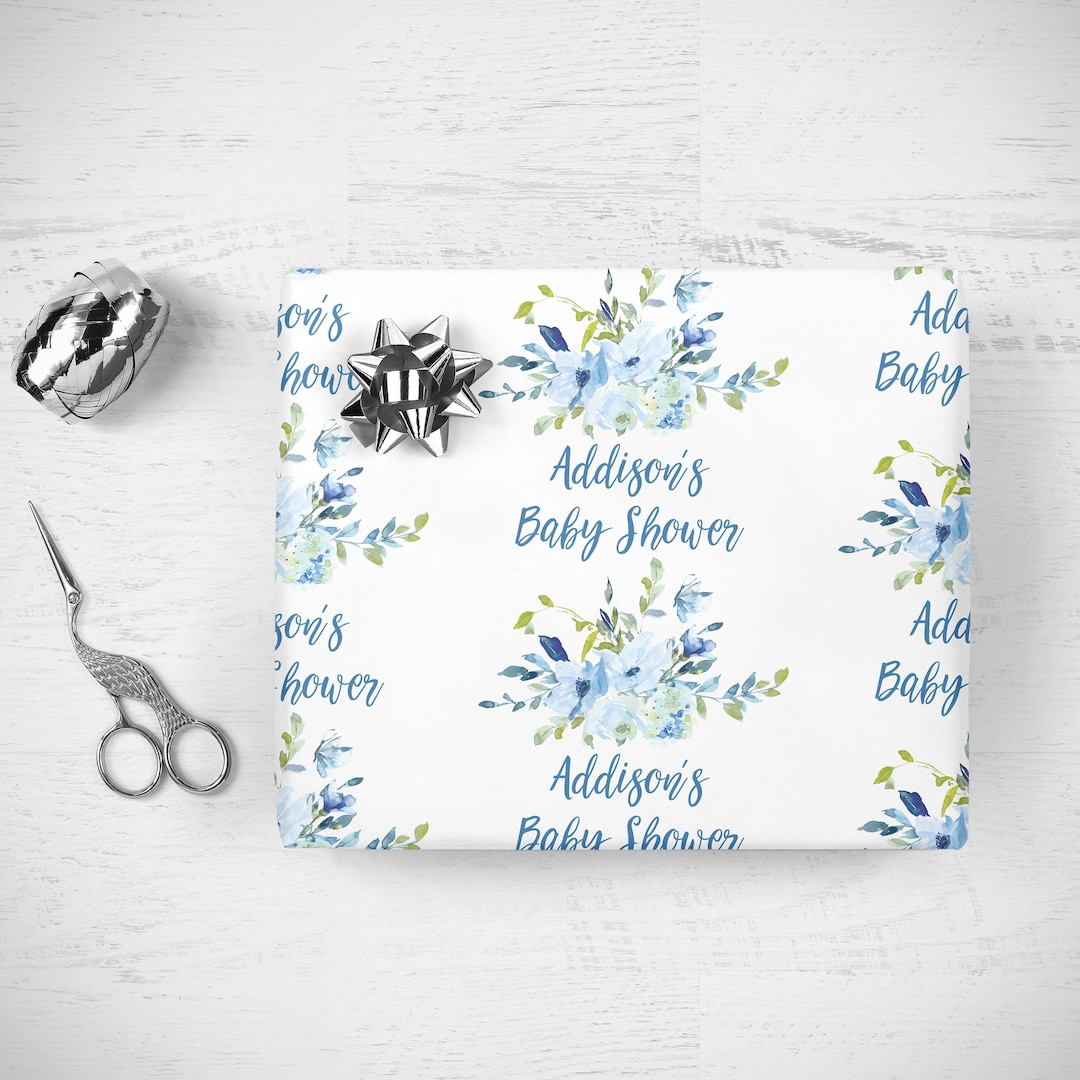 Baby Shower Wrapping Paper, Personalized Baby Shower Gift Wrap, Gift ...