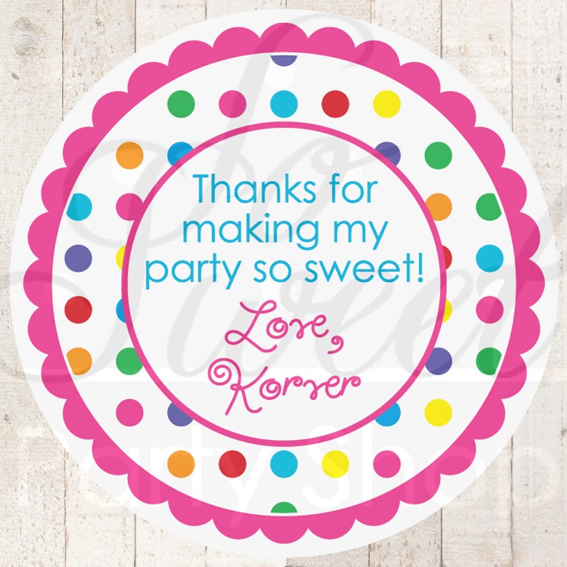 Birthday Stickers, Thank You Favors, 1st Birthday, Rainbow Party ...
