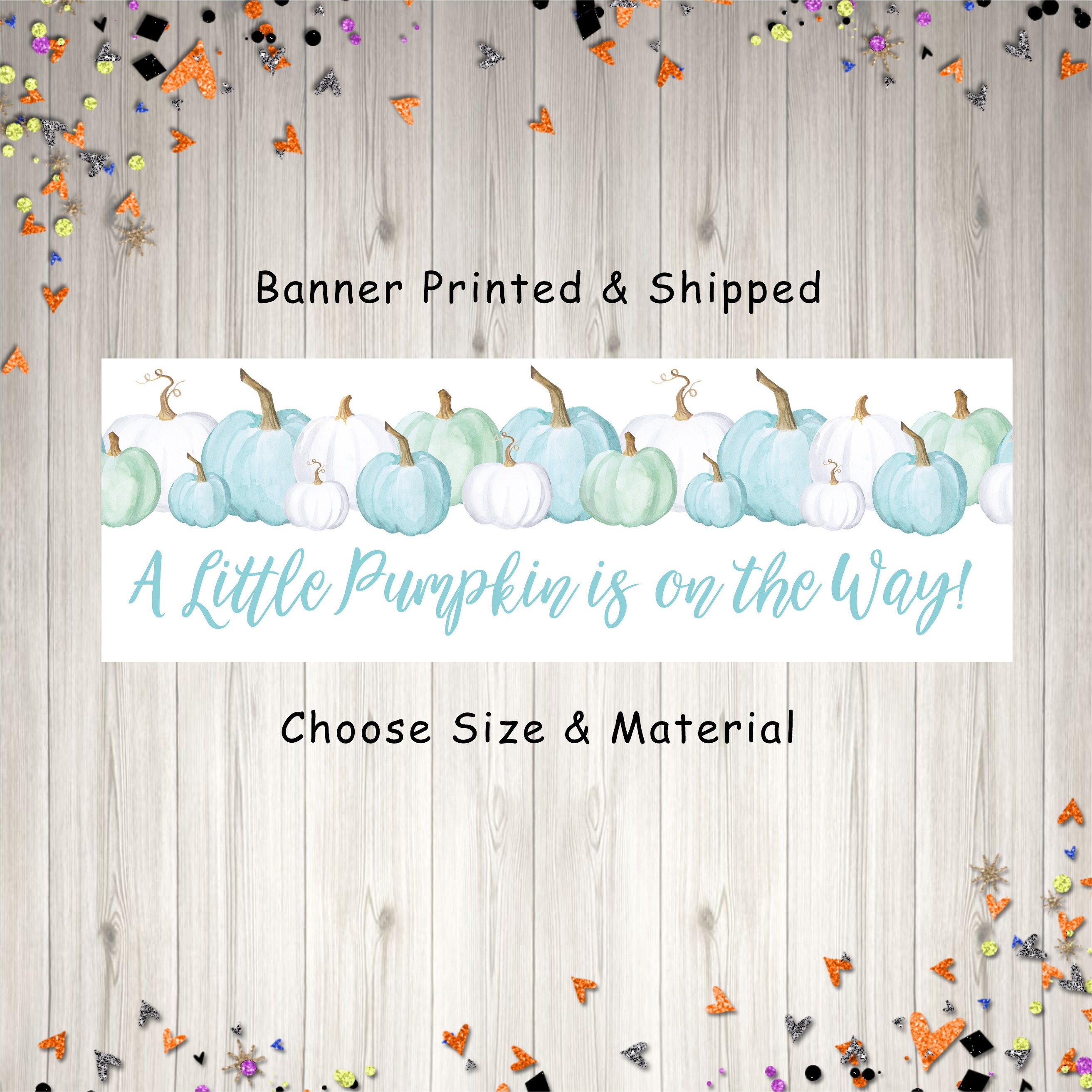 Pumpkin Boy Baby Shower Banner A Little Pumpkin Is On The Way | Etsy