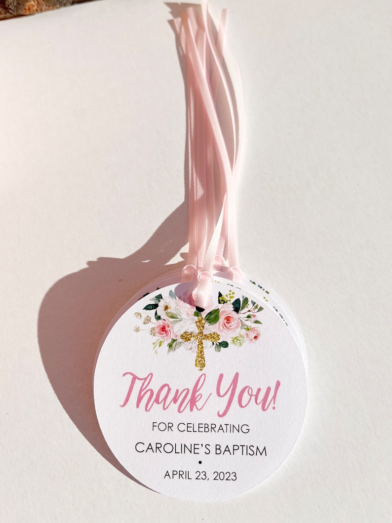 Baptism Favor Tags Girl First Holy Communion Favor Tags Thank - Etsy
