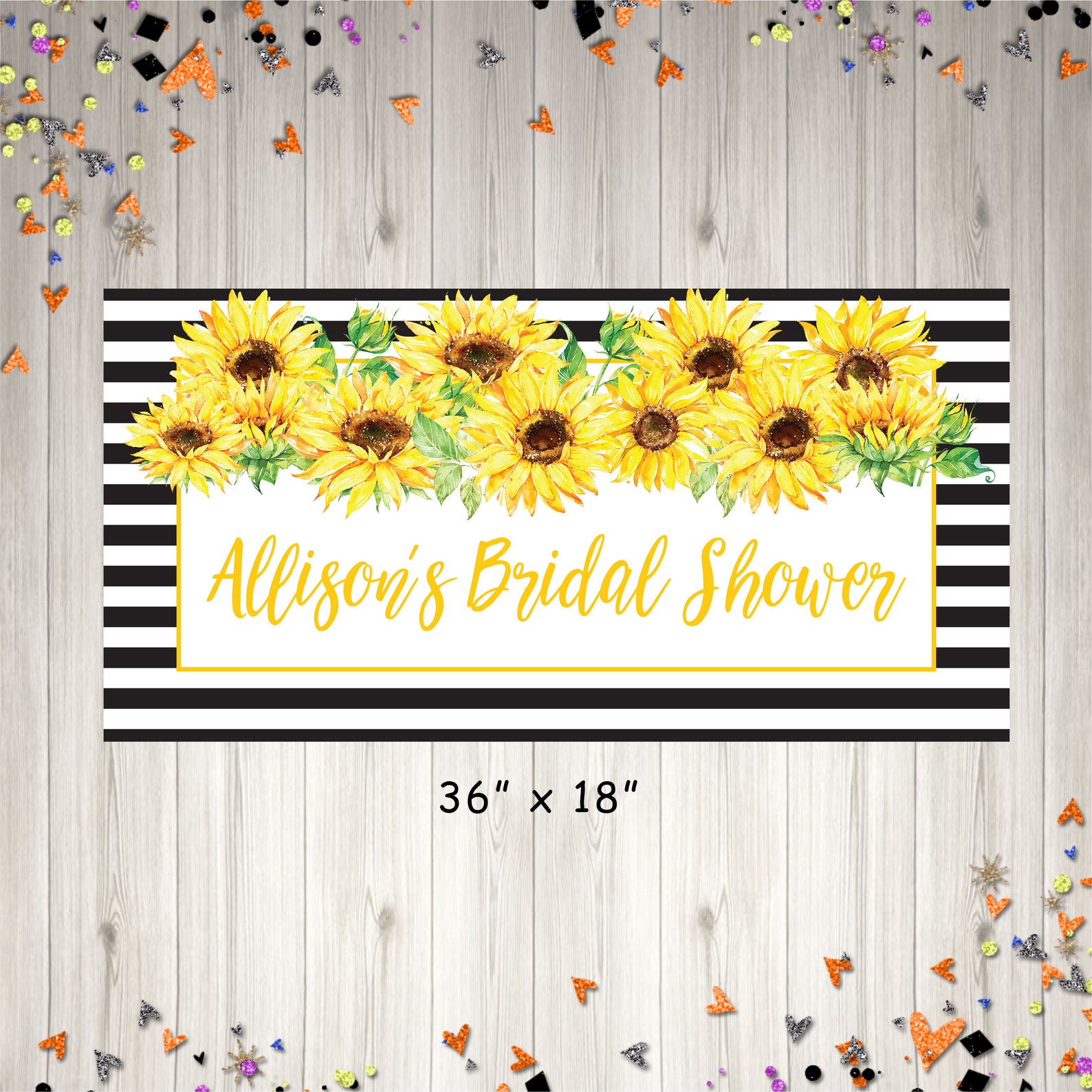 Sunflower Bridal Shower Banner Fall Sunflower Bridal Shower Decorations ...