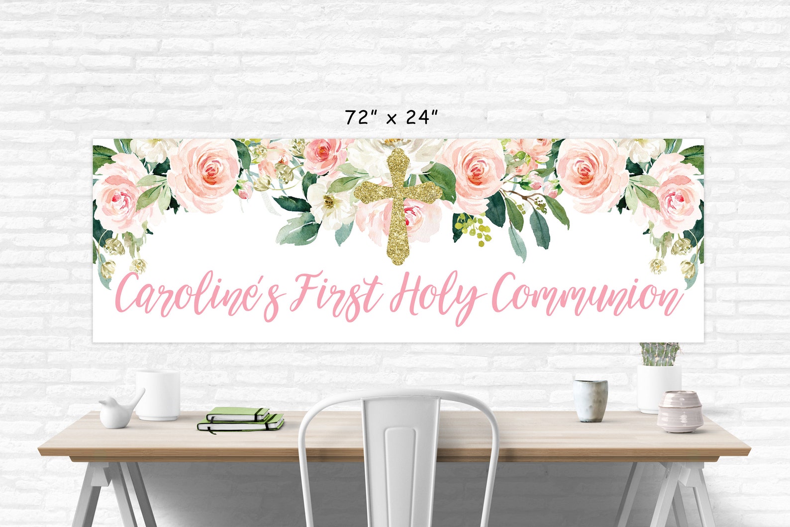 First Holy Communion Banner 1st Communion Party Decorations - Etsy