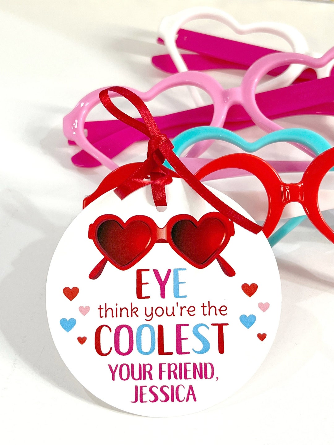Kids Valentine Tags, Sunglasses Valentine Eye Think You're the Coolest ...