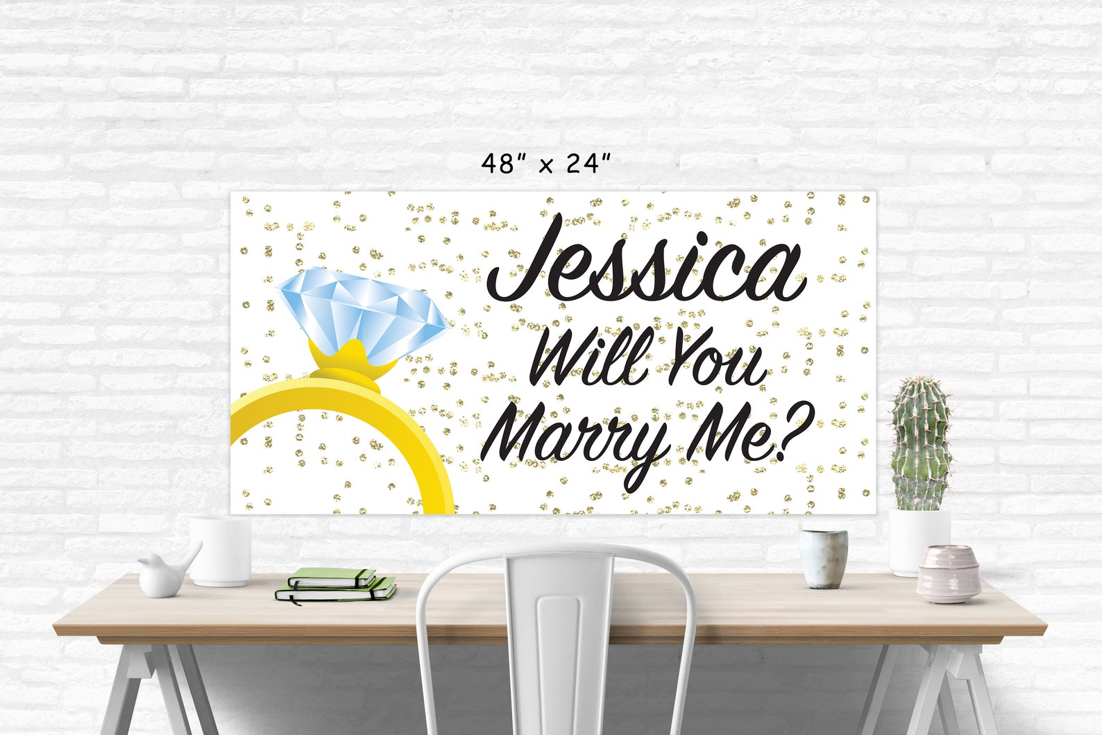 Will You Marry Me Banner Sign, Personalized Marriage Proposal Sign ...