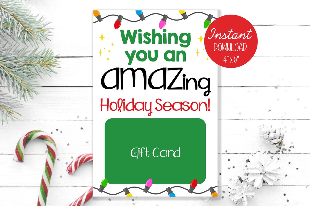 Printable Christmas Gift Card Holder Amazing Gift Card Instant Digital ...
