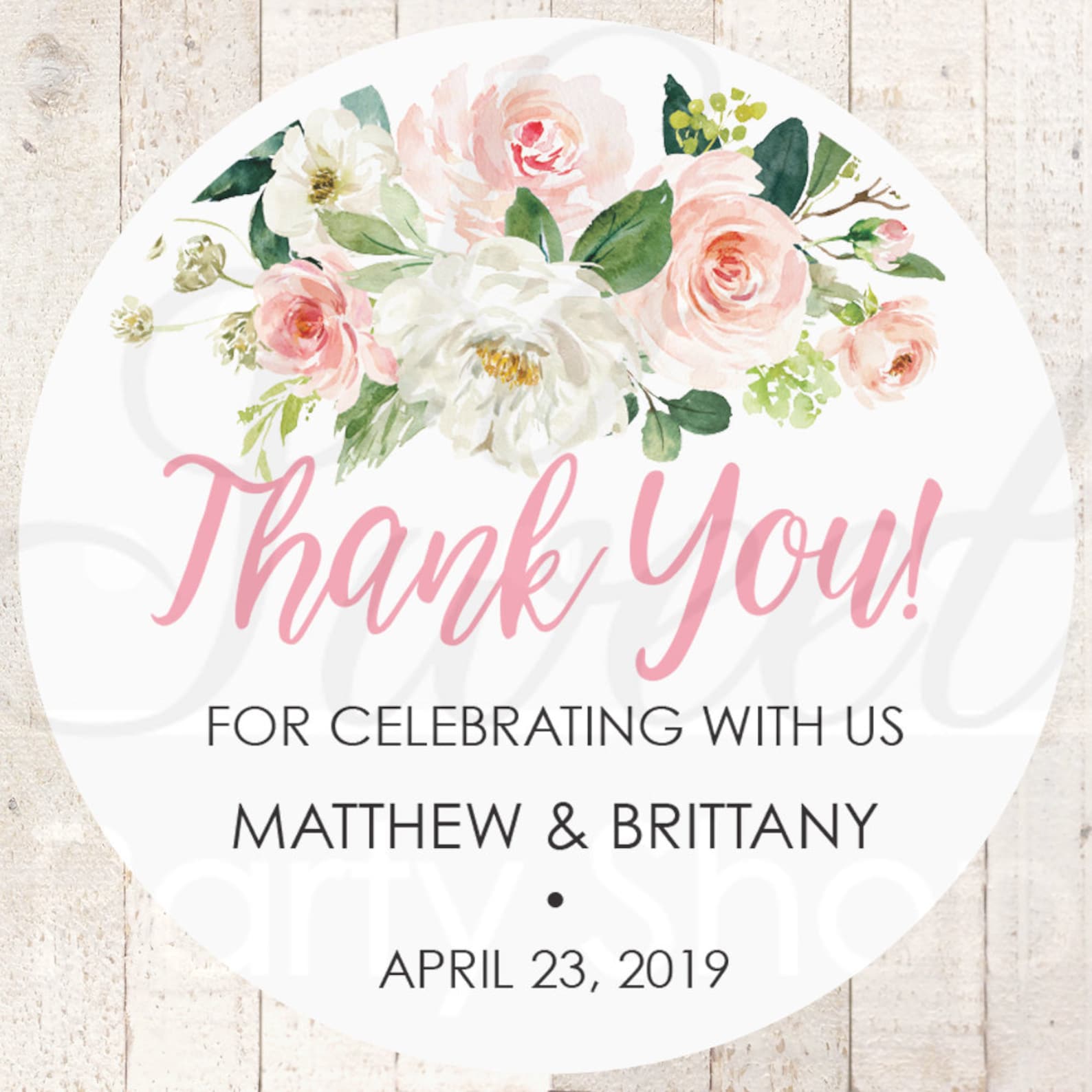 Wedding Favor Stickers, Thank You Stickers, Wedding Favor Sticker ...