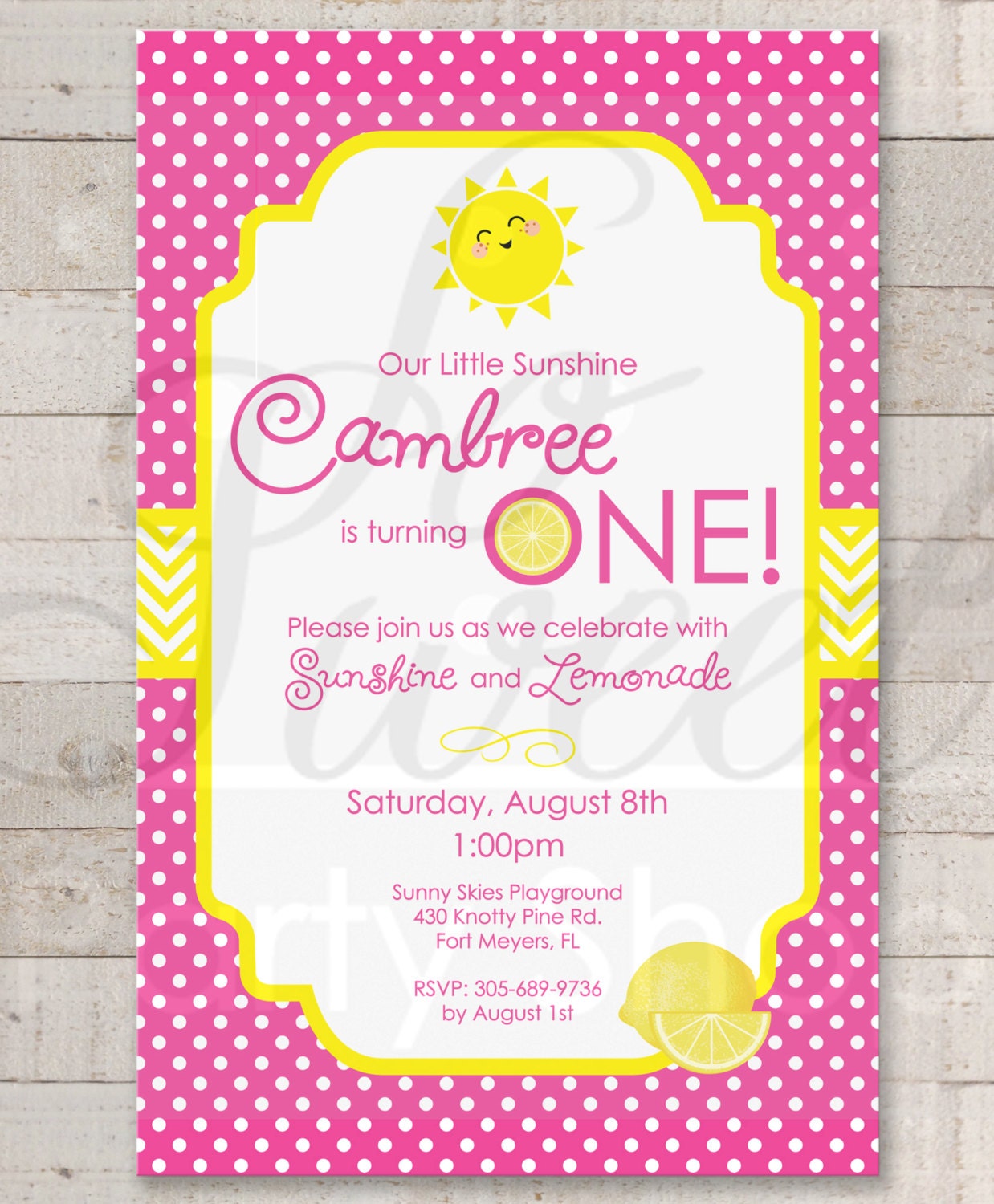 Pink Lemonade Invitations