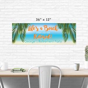 Beach Retirement Banner, Happy Retirement Banner, Life's a Beach ...