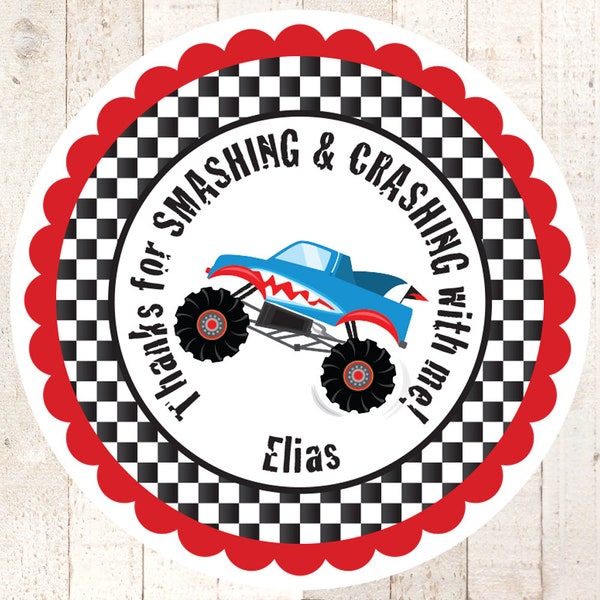 Birthday Monster Truck Stickers - Etsy