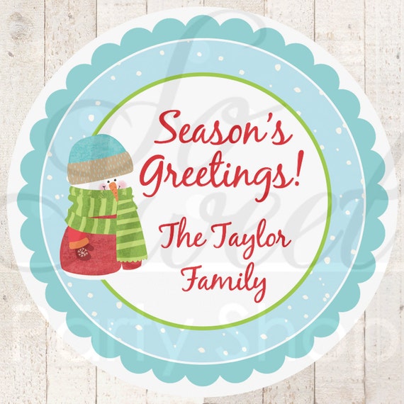 Seasons Greetings Stickers, Gift Tags, Christmas Labels, Happy Holidays ...