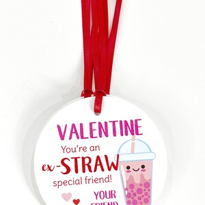 Valentine Tags for Kids Straws Boba Tea, School Valentines Day Cards ...