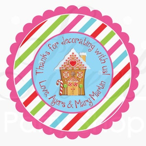 Gingerbread Birthday Favor Sticker Labels, Thank You Stickers ...