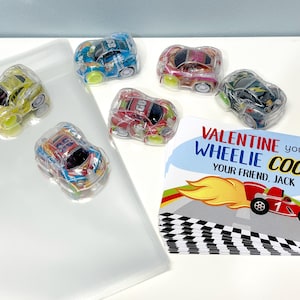 Valentines Day Race Cars Bags and Card Kit Wheelie Cool Race Car ...