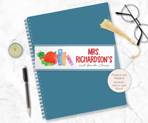 Personalized Teacher Bookmark Bookworm Classroom, Back To School ...