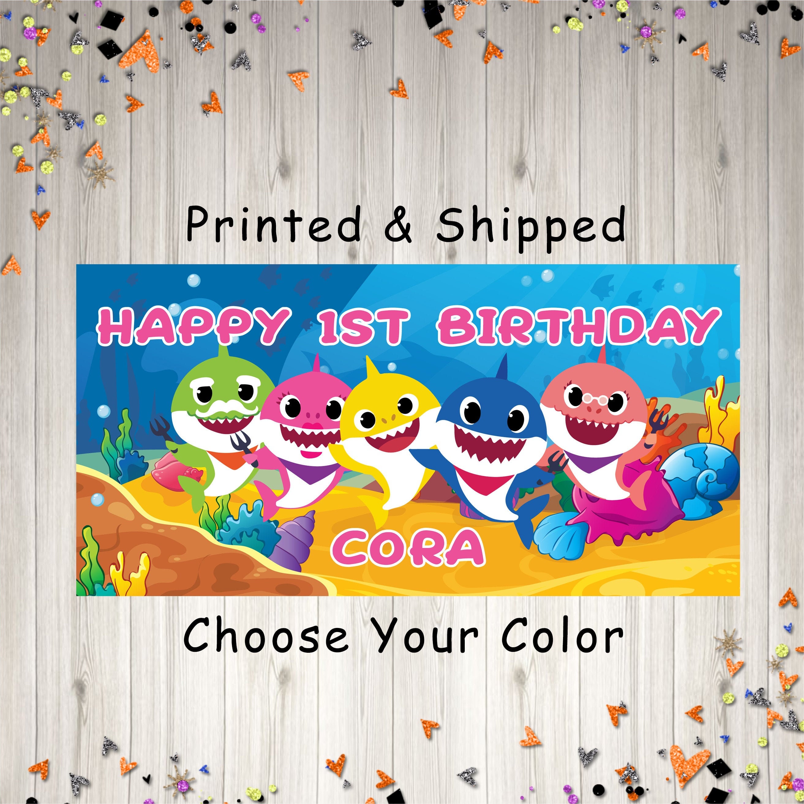 Baby Shark Birthday Banner Baby Shark Party Personalized | Etsy