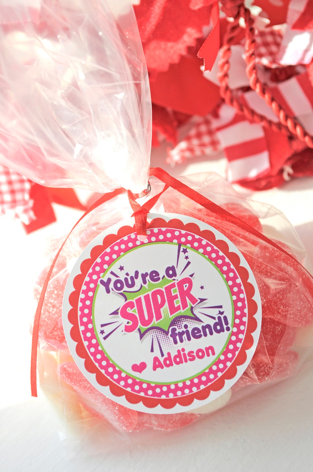 Girl Super Hero Valentines Day Treat Tags, Kids Valentines Day Favor ...