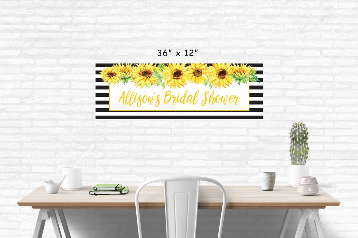 Sunflower Bridal Shower Banner Fall Sunflower Bridal Shower Decorations ...