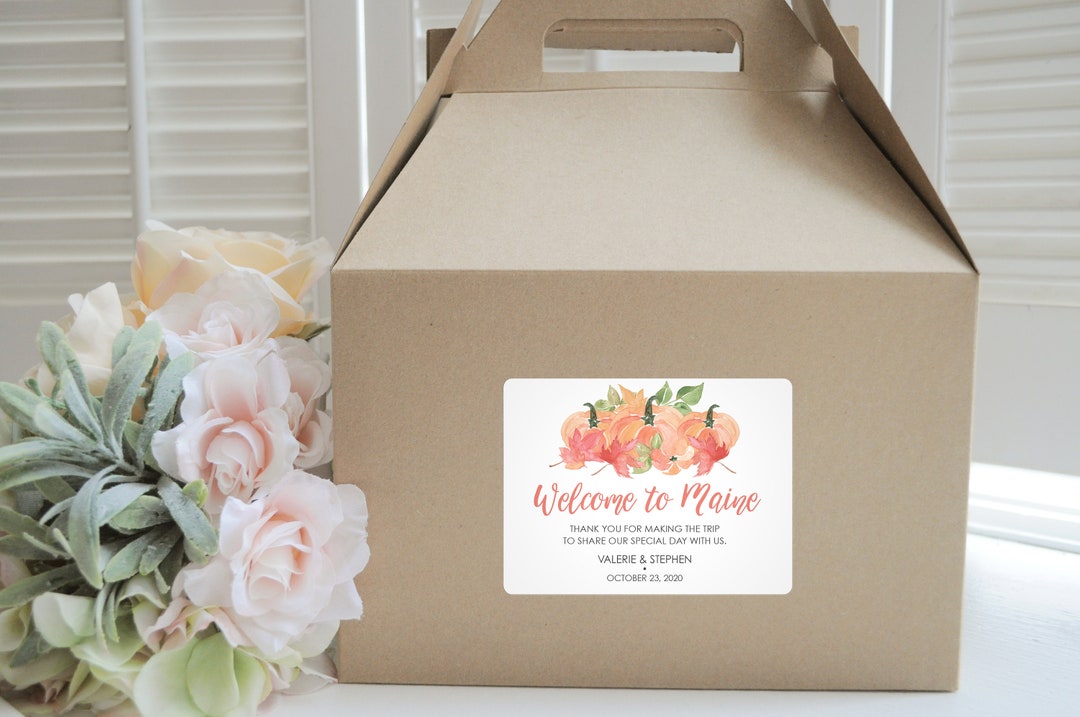 Wedding Hotel Guest Welcome Gable Boxes Out of Town Guests Orange ...
