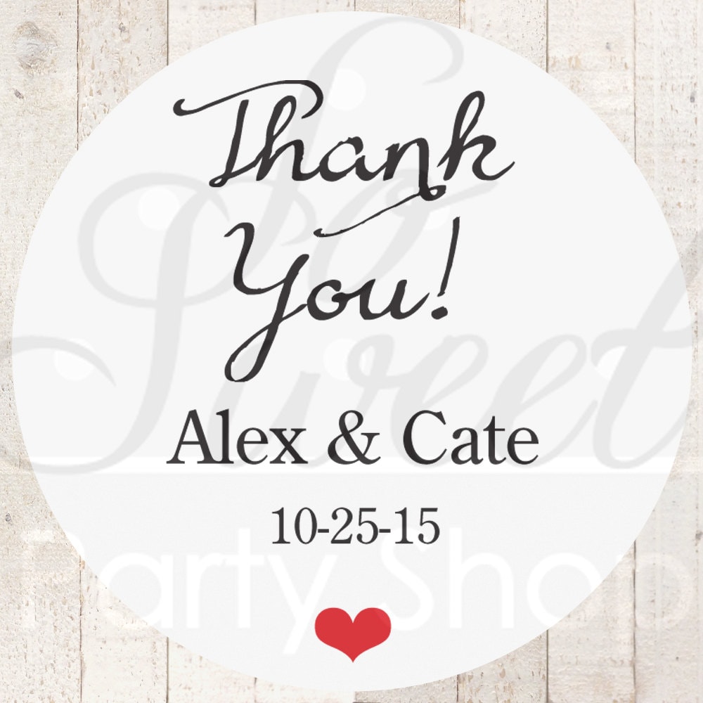 Wedding Thank You Stickers Wedding Favor Labels Bridal - Etsy