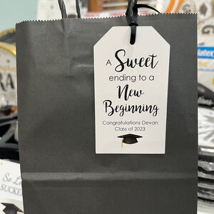 Graduation Tags Sweet Ending to a New Beginning Party Favor Tags ...