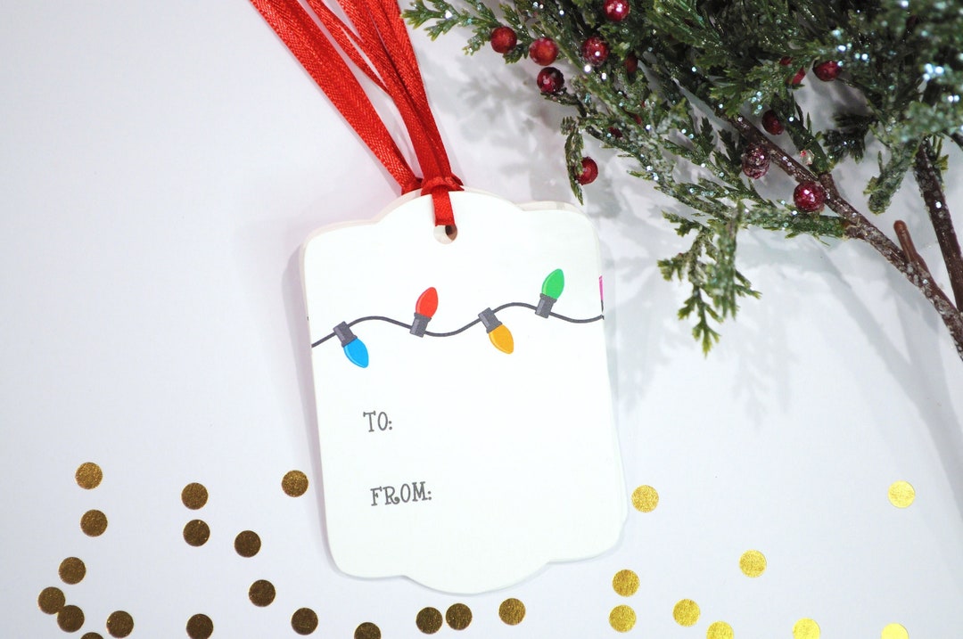 Christmas Gift Tags Christmas Lights, Merry Christmas A Gift for Hang ...