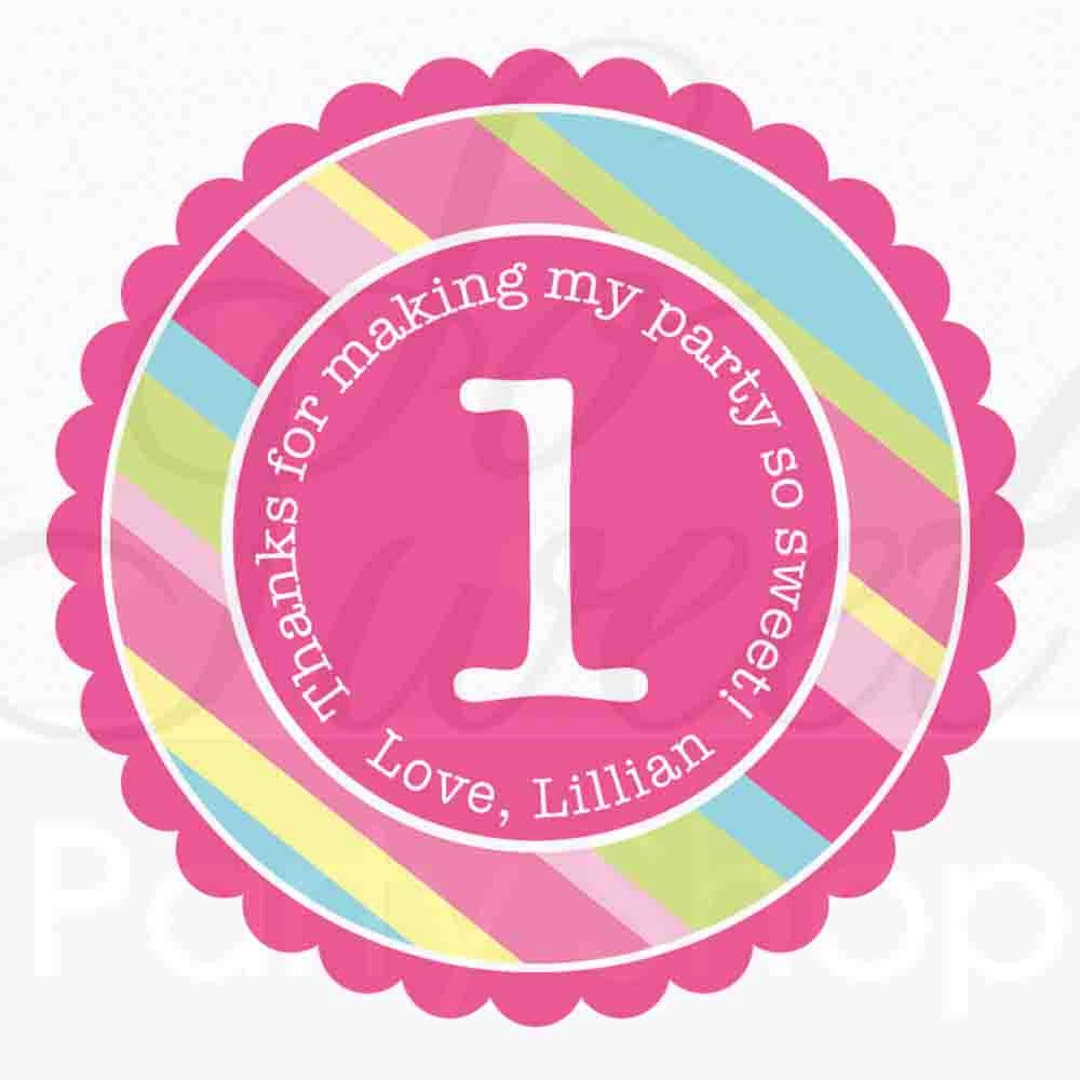 1st Birthday Favor Sticker Labels, Thank You Stickers, Birthday Favors ...
