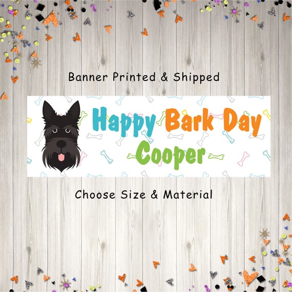 Happy Bark Day Banner, Dog Happy Birthday Banner, Personalized Dog ...