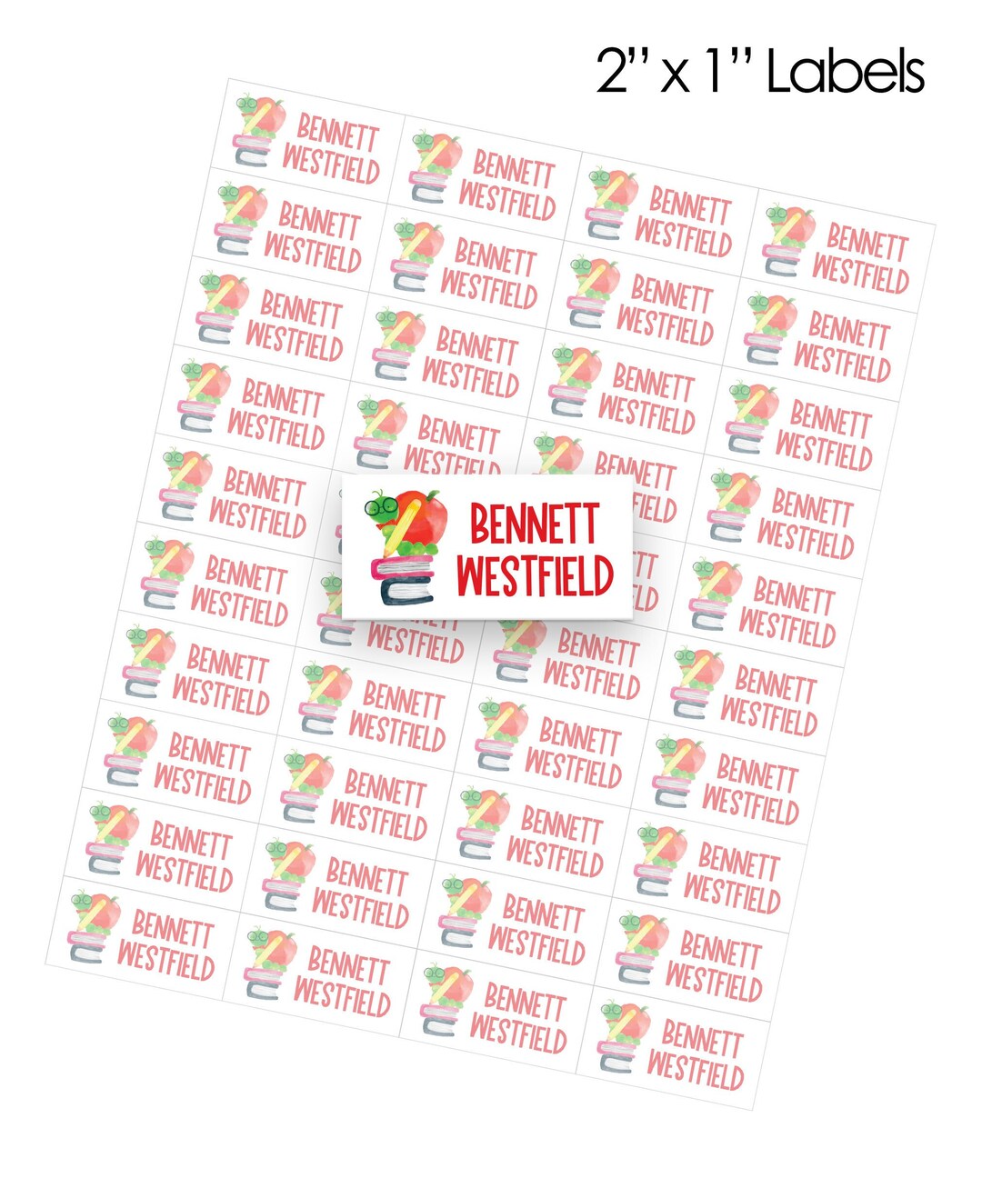 Back to School Stickers School Supply Labels Personalized Book Labels ...