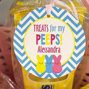 Marshmallow Peeps Treat Tags Easter Bunny Party Decorations Favor Tags ...
