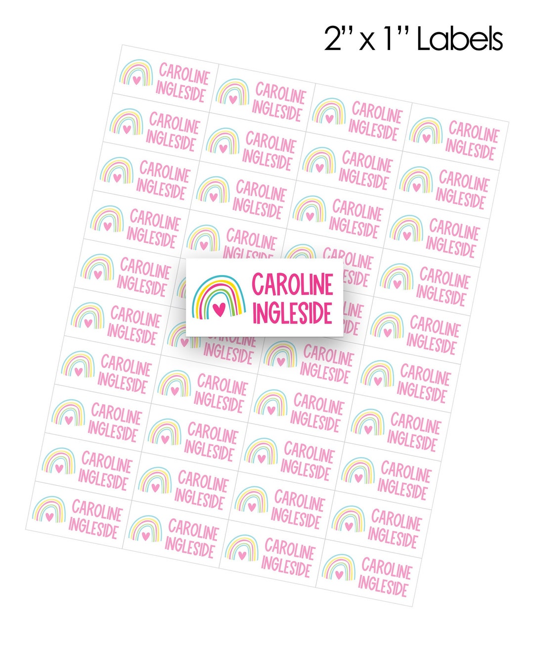 Back to School Labels Kids Name Sticker School Supply Custom Labels ...