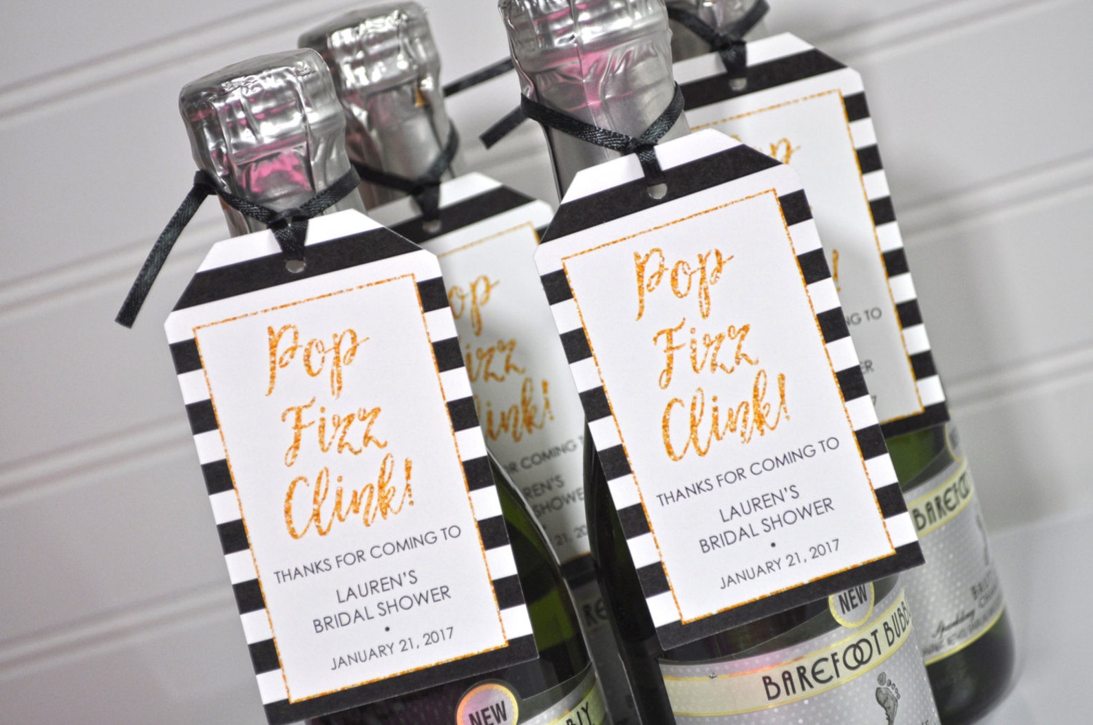 Mini Wine Bottle Favor Tags Bridal Shower Favors - Etsy