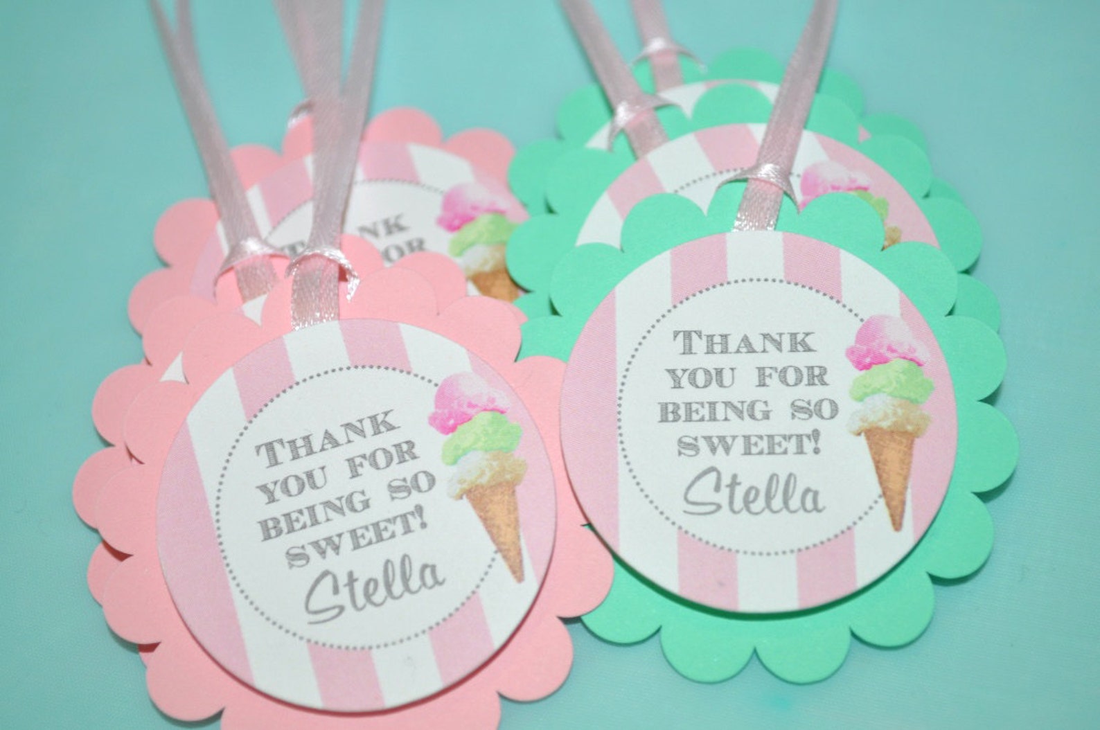 Ice Cream Birthday Favor Tags Sweet Shoppe Vintage Ice Cream - Etsy