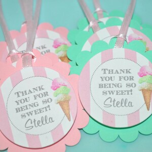 Ice Cream Birthday Favor Tags, Sweet Shoppe, Vintage Ice Cream Parlour ...