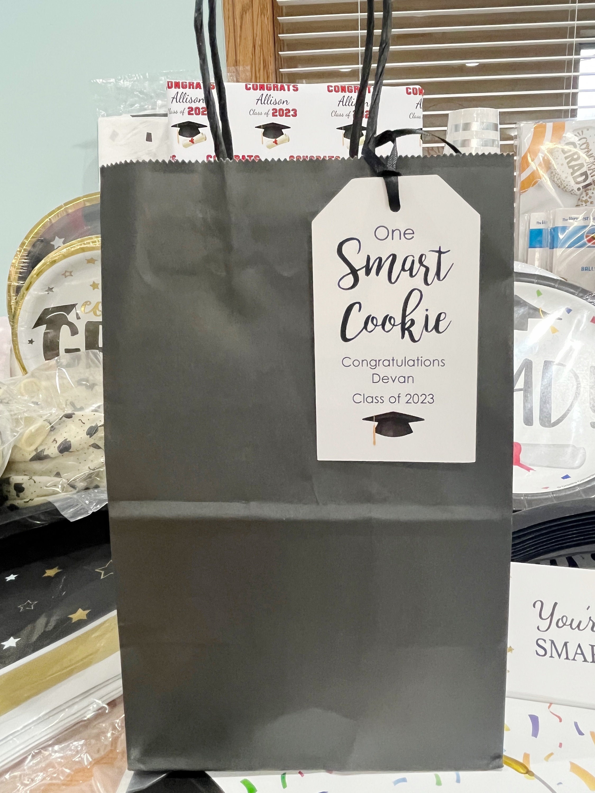 One Smart Cookie Graduation Tags Party Favor Tags Congrats Grad ...