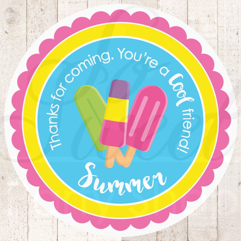 Popsicle Party Favor Stickers Girls Birthday Party Summer - Etsy