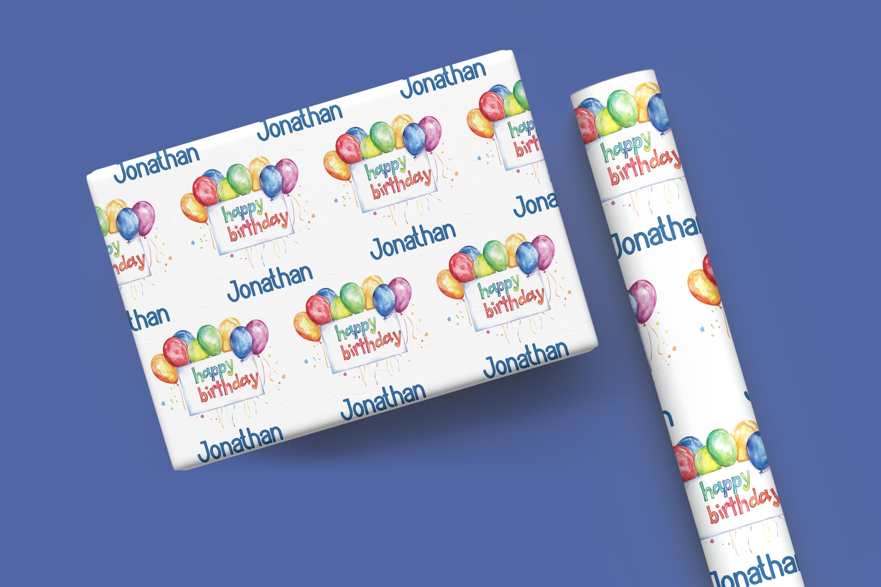 Birthday Name Gift Wrap Personalized Wrapping Paper Sheets Happy ...