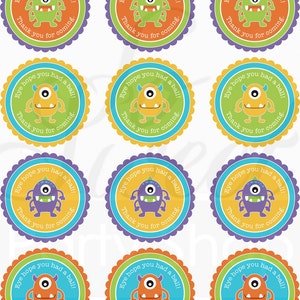 Monster Birthday Favor Sticker Labels, Boys 1st Birthday, Party Favors ...