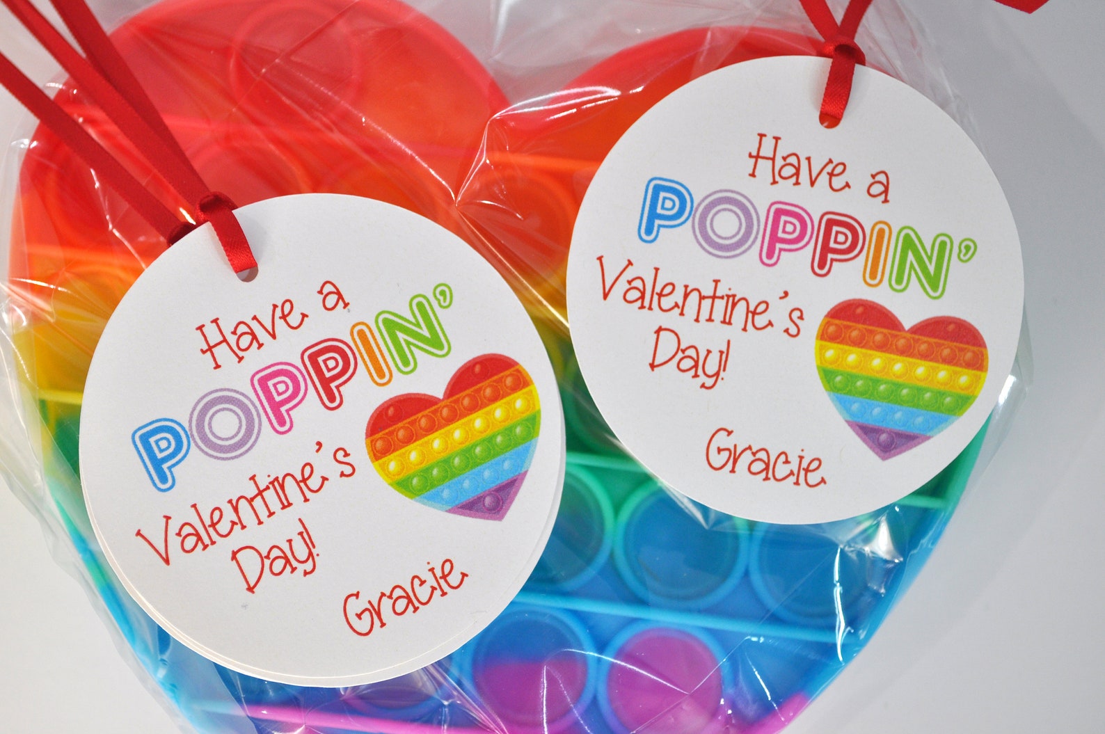 Pop It Valentine Tags Kids School Valentines Day Pop It Tags - Etsy