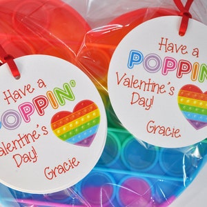 Pop It Valentine Tags Kids School Valentines Day Pop It Tags - Etsy