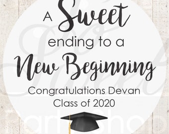 Graduation Party Favor Stickers Sweet Success Congrats Grad | Etsy