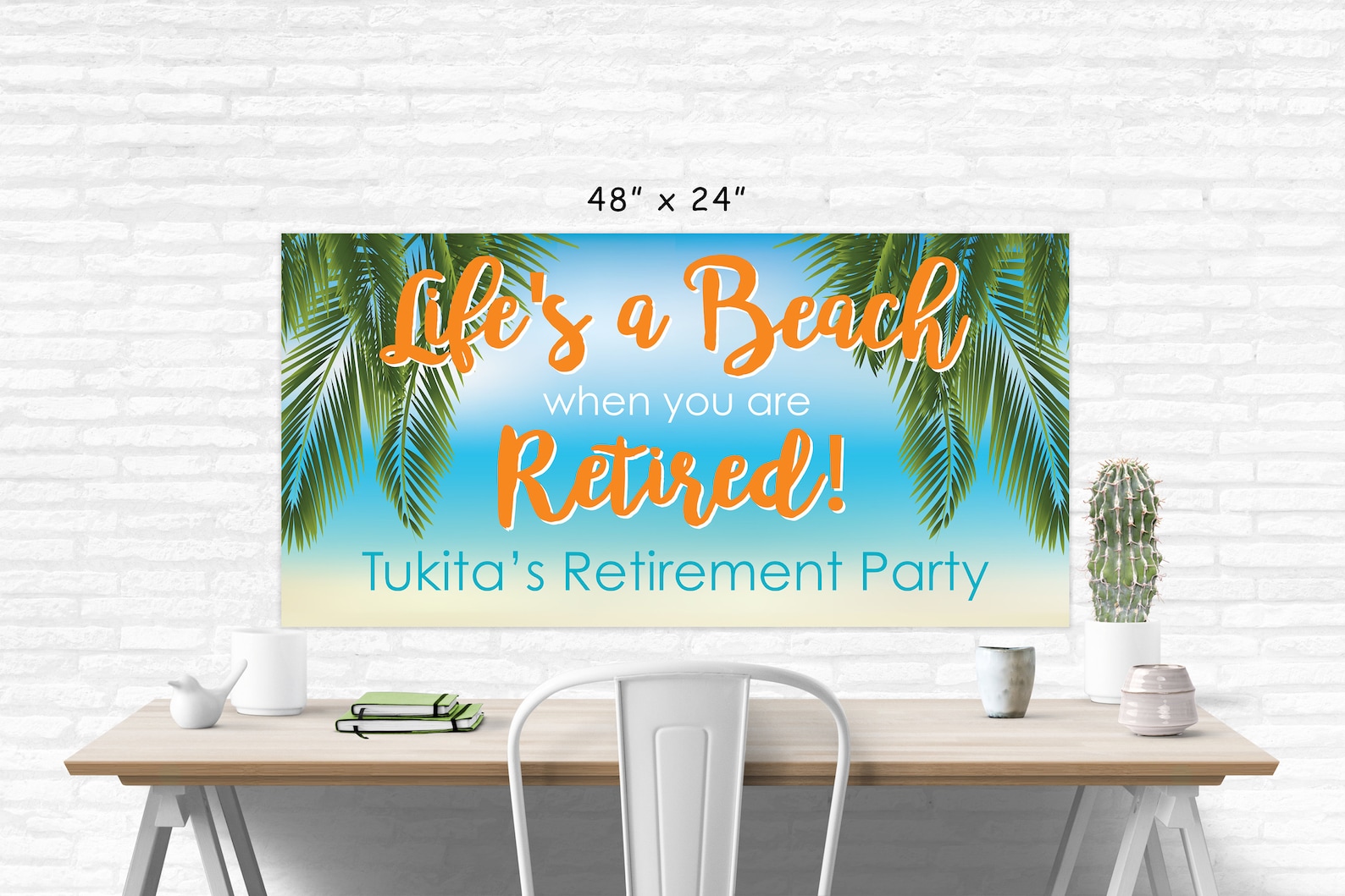 Beach Retirement Banner, Happy Retirement Banner, Life's a Beach ...